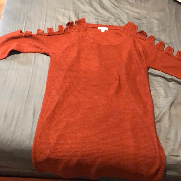 Zenana Outfitters | Tops | Rust Color Ladder Cut Cold Shoulder Tunic ...